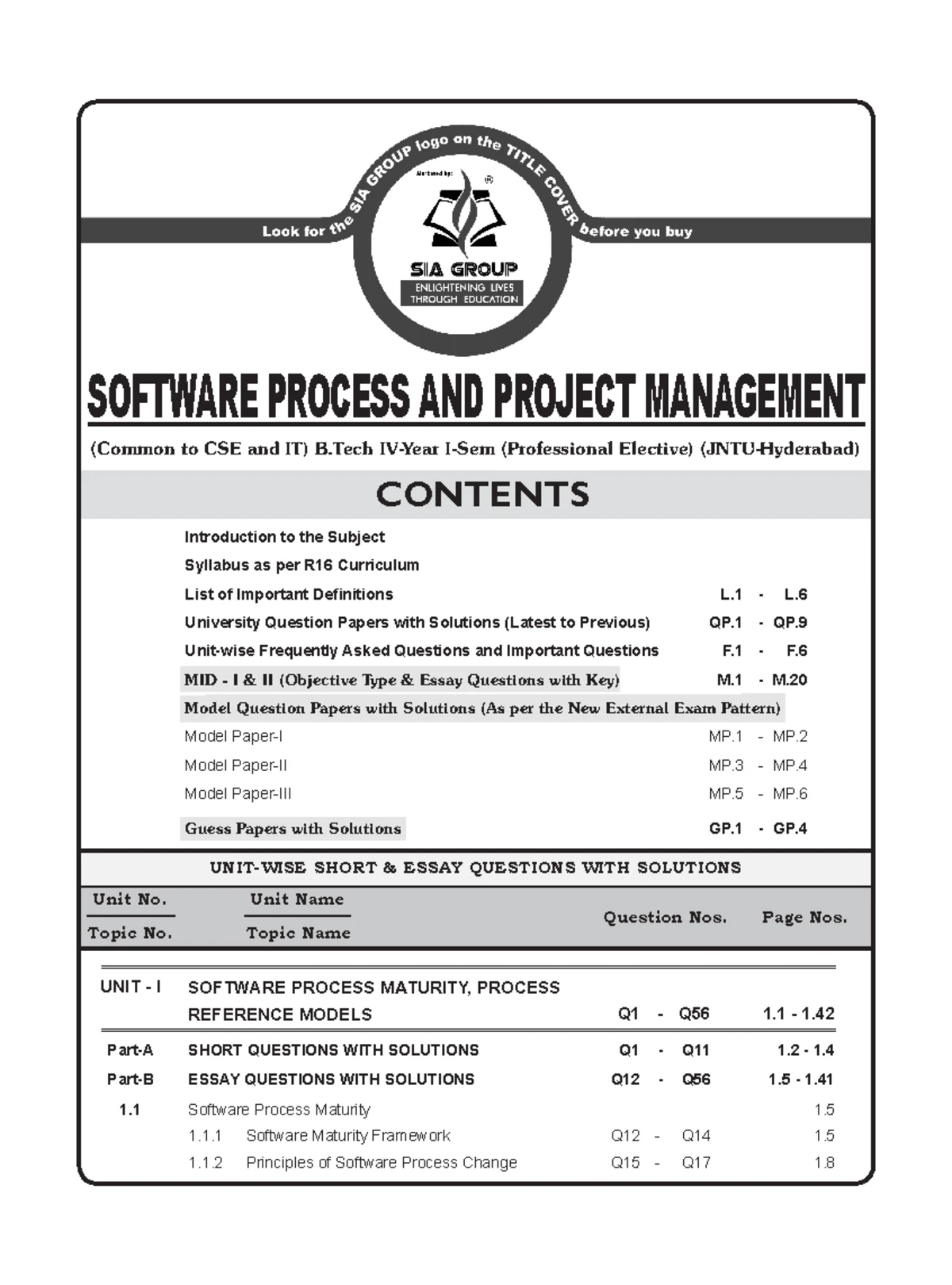 CS725PE: Software Process & Project Management Syllabus Overview - Studocu