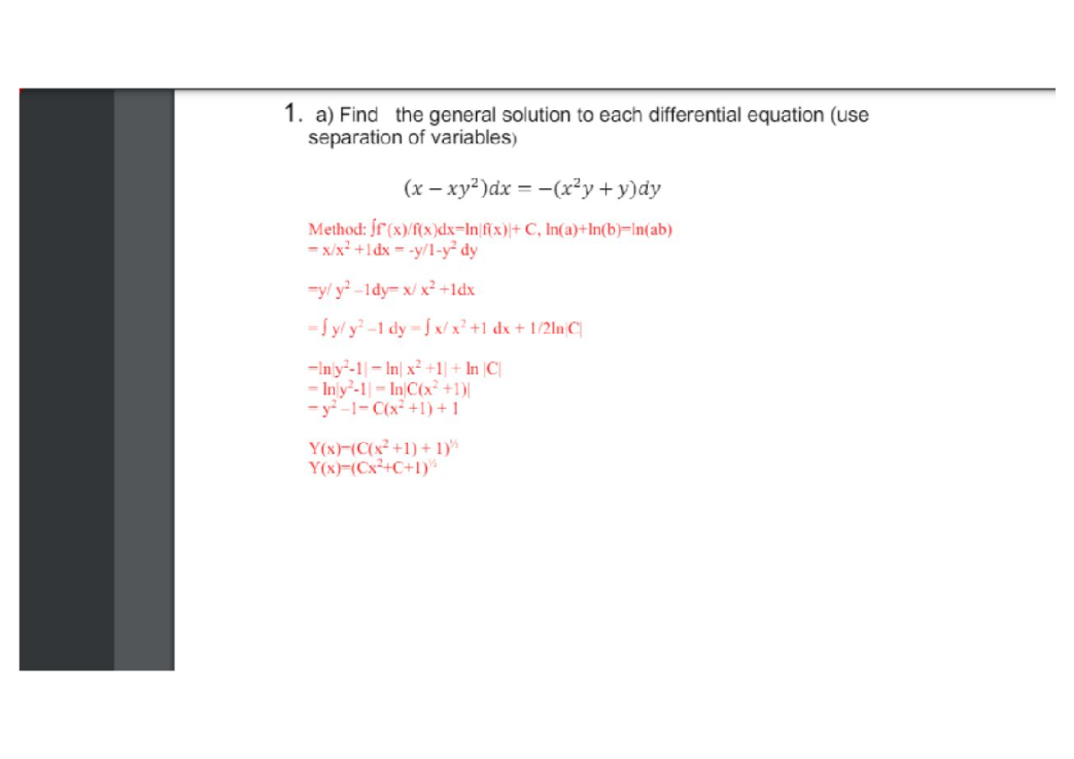 Differential equations - Math 232 - Studocu
