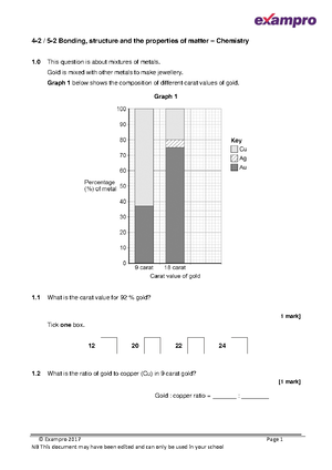 Empirical formula past paper questions - Exampro GCSE Chemistry ...
