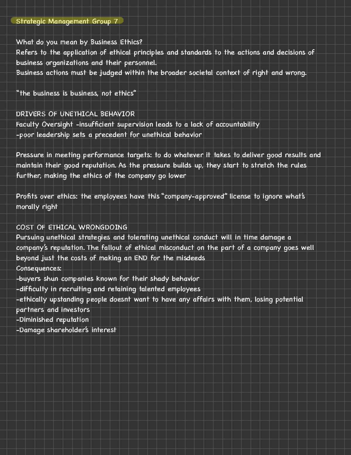 Cbmec 2 - Strategic Management notes - Strategic Management Group 7 ...