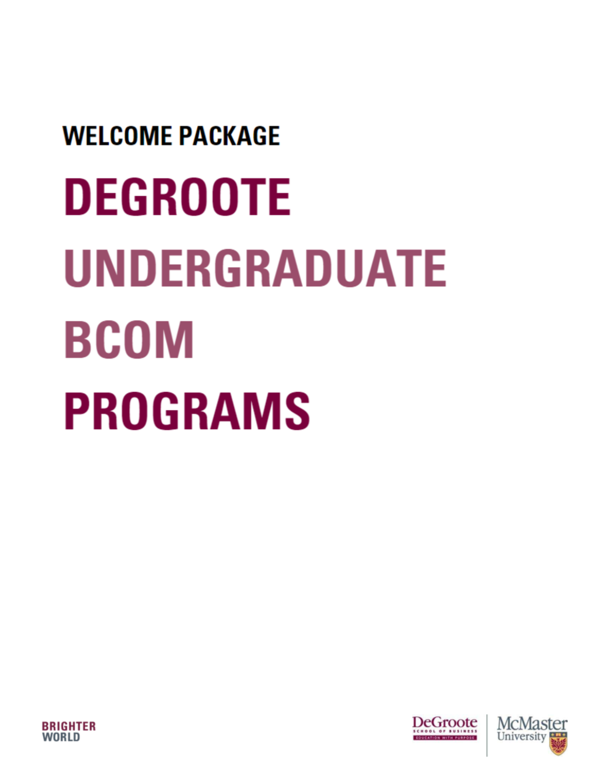 DeGroote School of Business Handbook 2025: Welcome Guide - Studocu