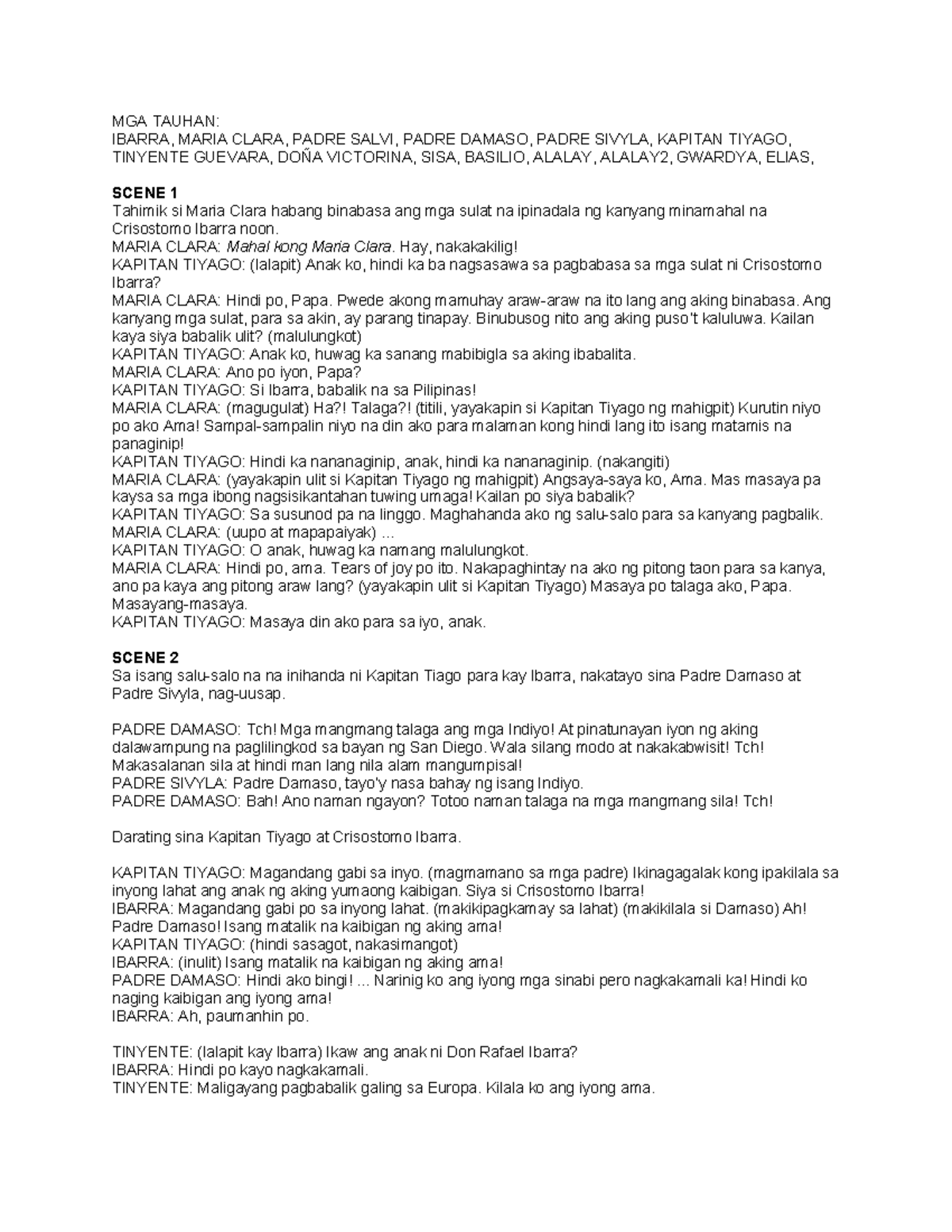 109434260 Noli Me Tangere Script: A Dramatic Interpretation of Rizal's Work - Studocu