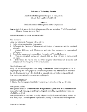 Tutorial Sheet 3 IM ANS - UNIVERSITY OF TECHNOLOGY, JAMAICA SCHOOL OF BUSINESS ADMINISTRATION ...