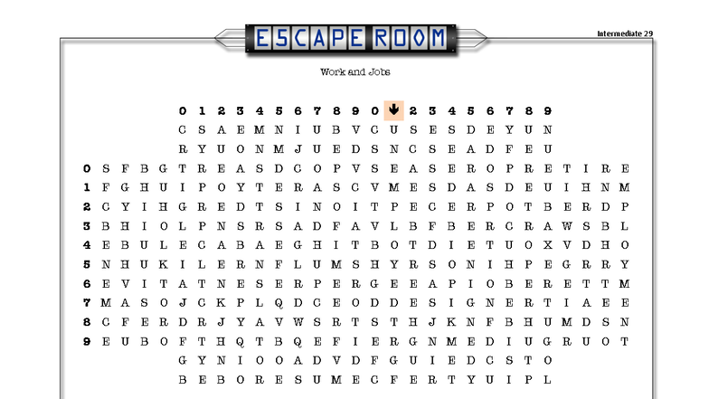 Intermediate 29 Work and Jobs: Escape Room Puzzle Guide - Studeersnel