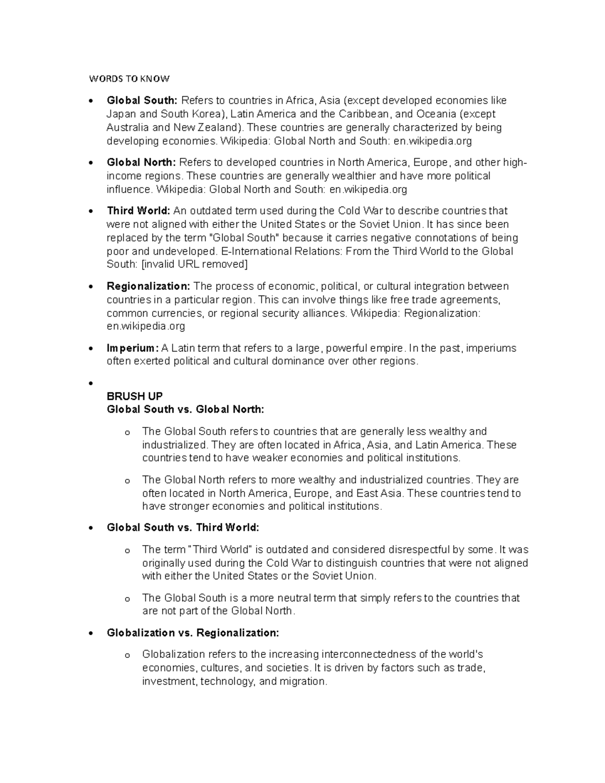 Global South vs. Global North: Key Terms and Concepts in Nursing - Studocu