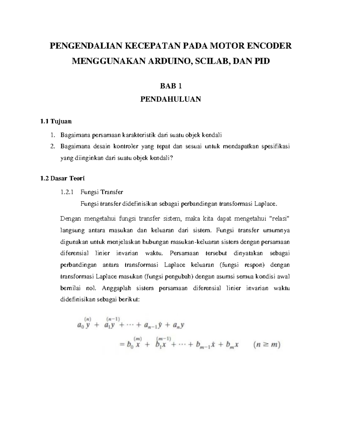 Pengendalian Kecepatan Motor Encoder dengan Arduino & Scilab PID - Studocu