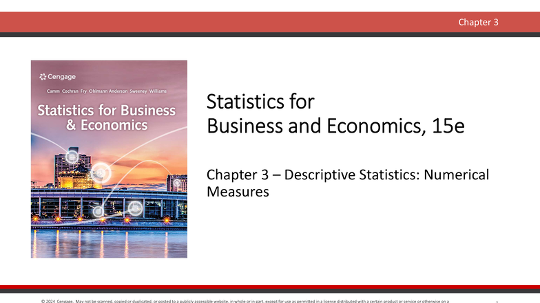 Chapter 3: Descriptive Statistics in ECON 2500 - Numerical Measures ...