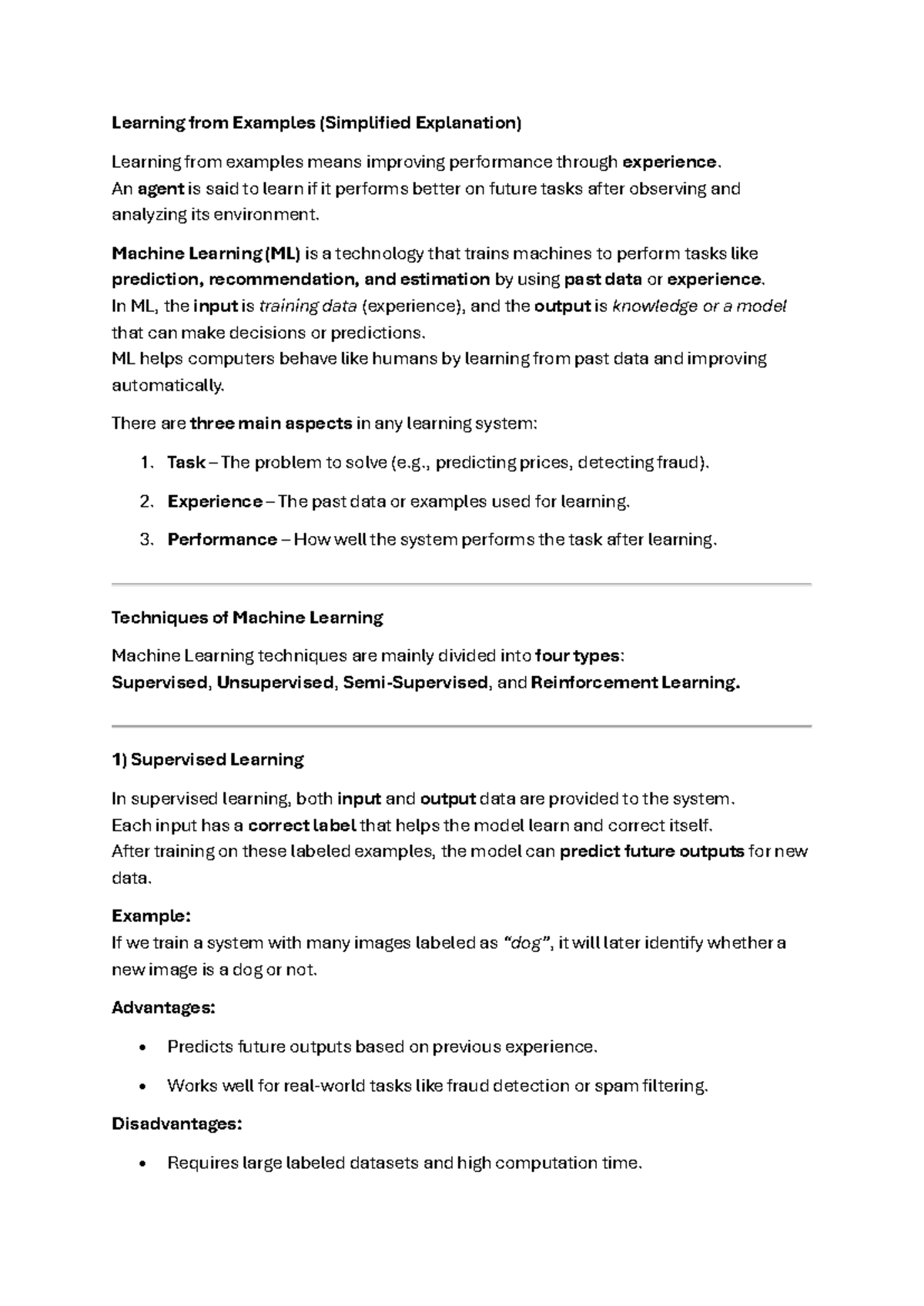 AI Module 5 - Machine Learning Techniques and Concepts Notes - Studocu