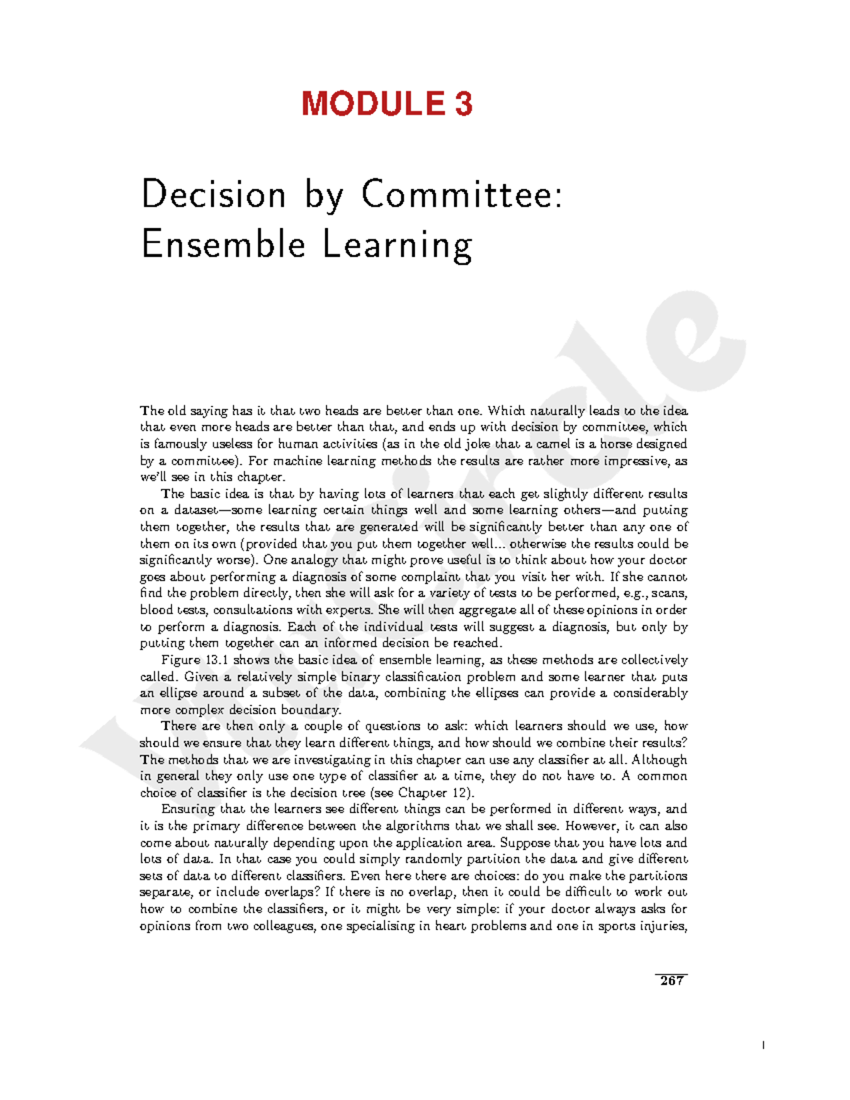 BAI702 Module 3: Ensemble Learning and Decision Committees - Studocu