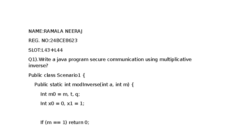 Java Program for Secure Communication & Digital Signature (Assignment ...
