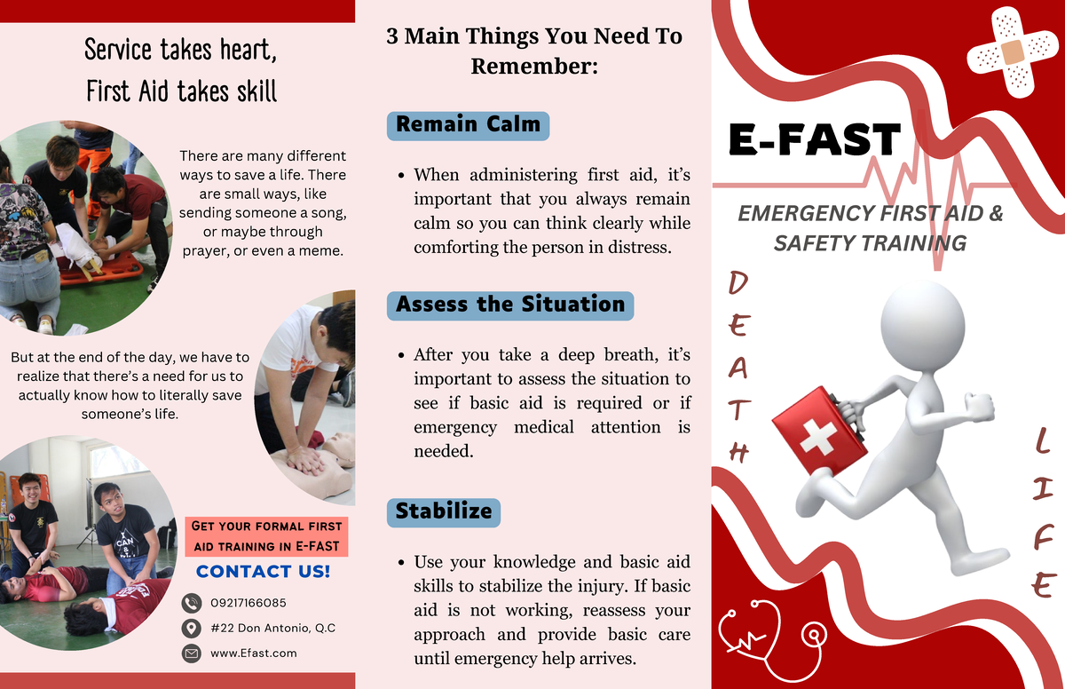 E-FAST Emergency First Aid & Safety Training Pamphlet - Studocu