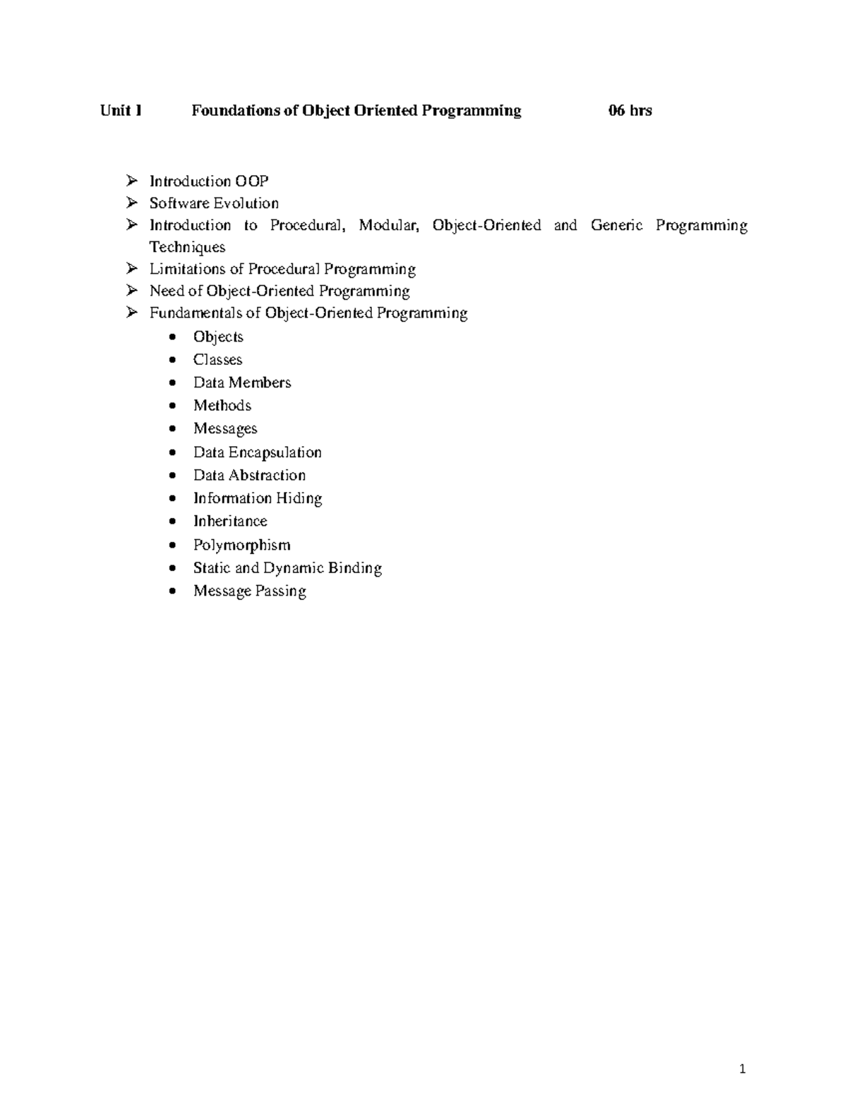 OOP 101: Introductory Concepts & Foundations of Object Oriented Programming - Studocu