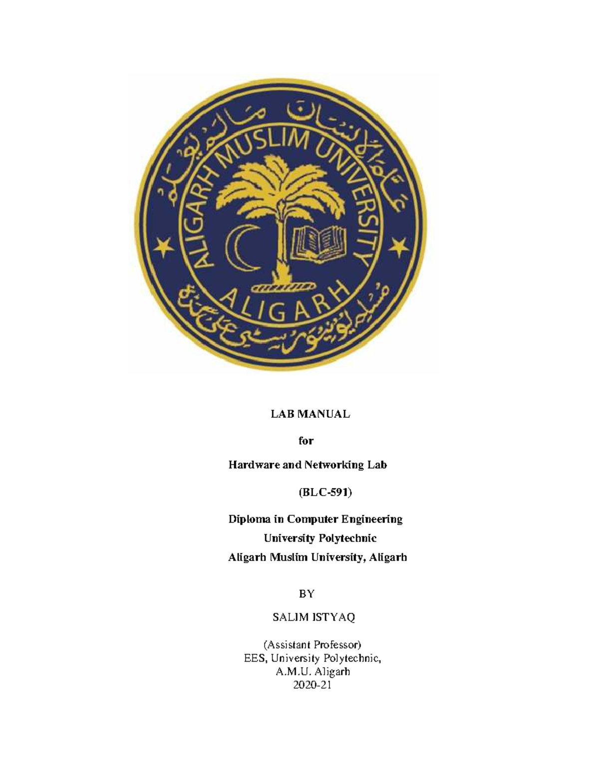 BLC-591 Hardware & Networking Lab Manual - 2020 Edition - Studocu