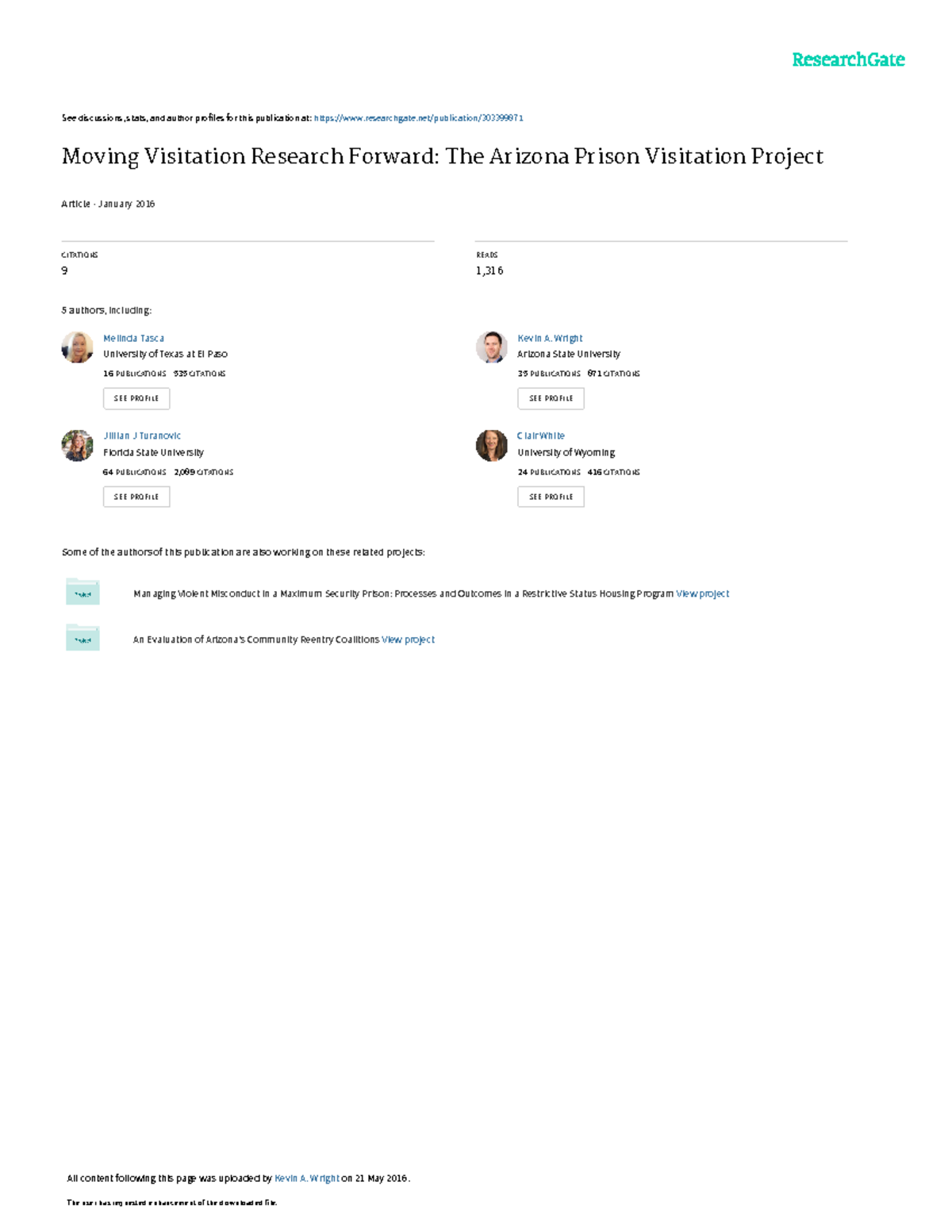 Arizona Prison Visitation Project: Methodologies and Insights - Studeersnel