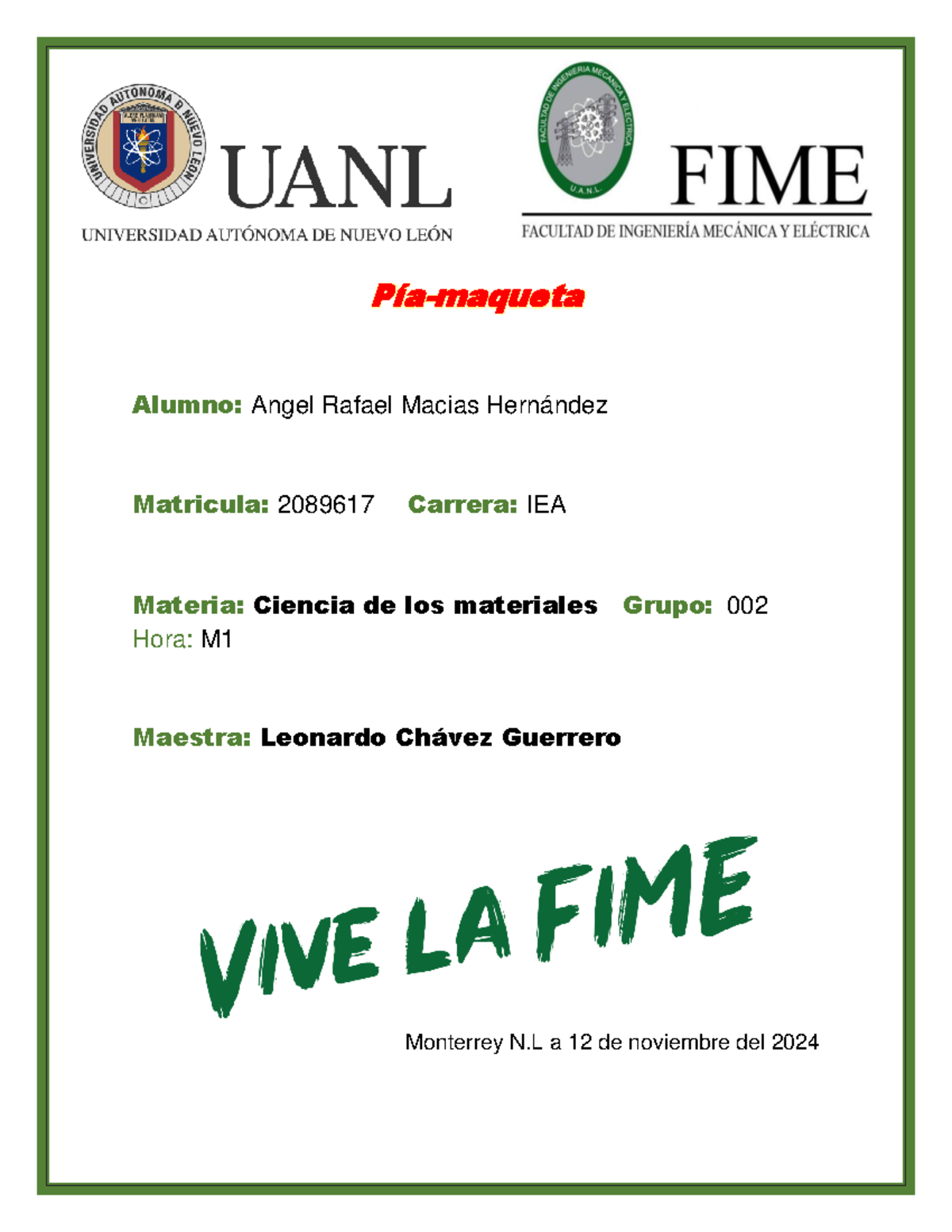 Pia - Figura geometría - ciencia de los materiales - Pía-maqueta Alumno ...