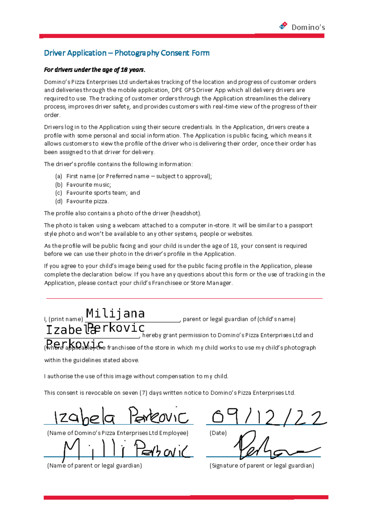 GPS - Driver Application Photography Consent Form for Minors - Studocu