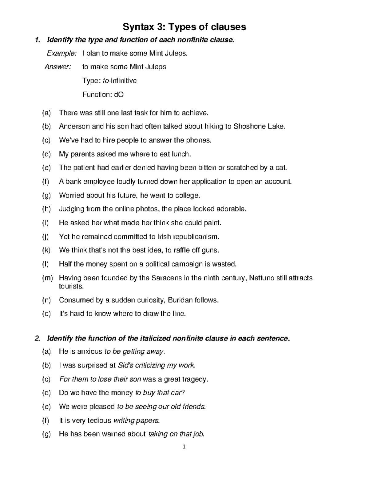 A12 - Syntax Clauses Analysis - Linguistics Study Guide - Studocu