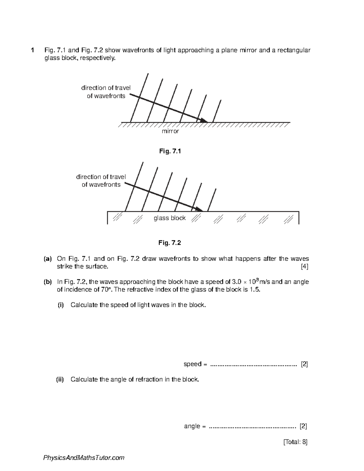 Light 7 QP: Wavefronts, Refraction, and Lens Diagrams - Studocu