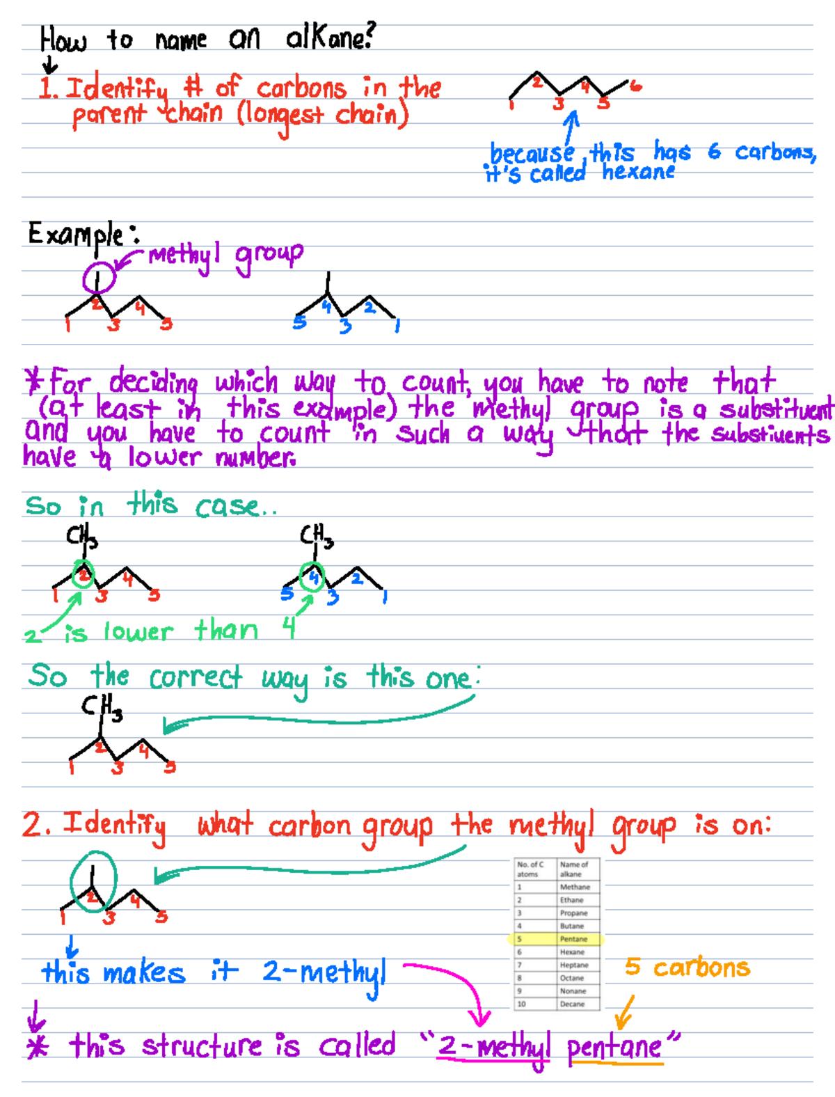 Naming Alkanes: A Guide to Identifying Carbon Chains - Studocu