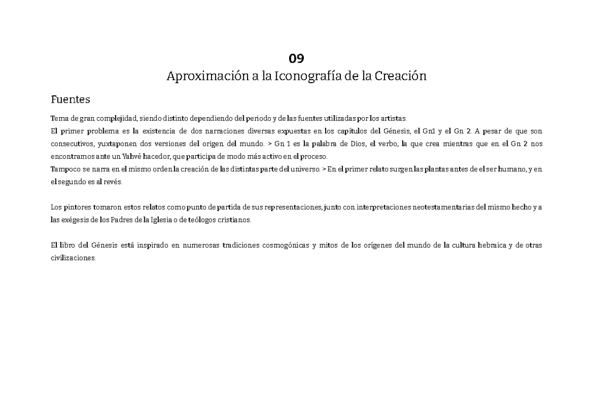 09. APROXIMACIÓN A LA ICONOGRAFÍA DE LA CREACIÓN - 09 Aproximación a la ...