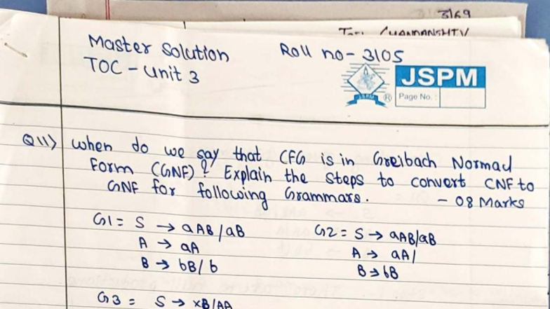 TOC Master Solution for CFG and GNF Conversion - JSPM R 3169 - Studocu