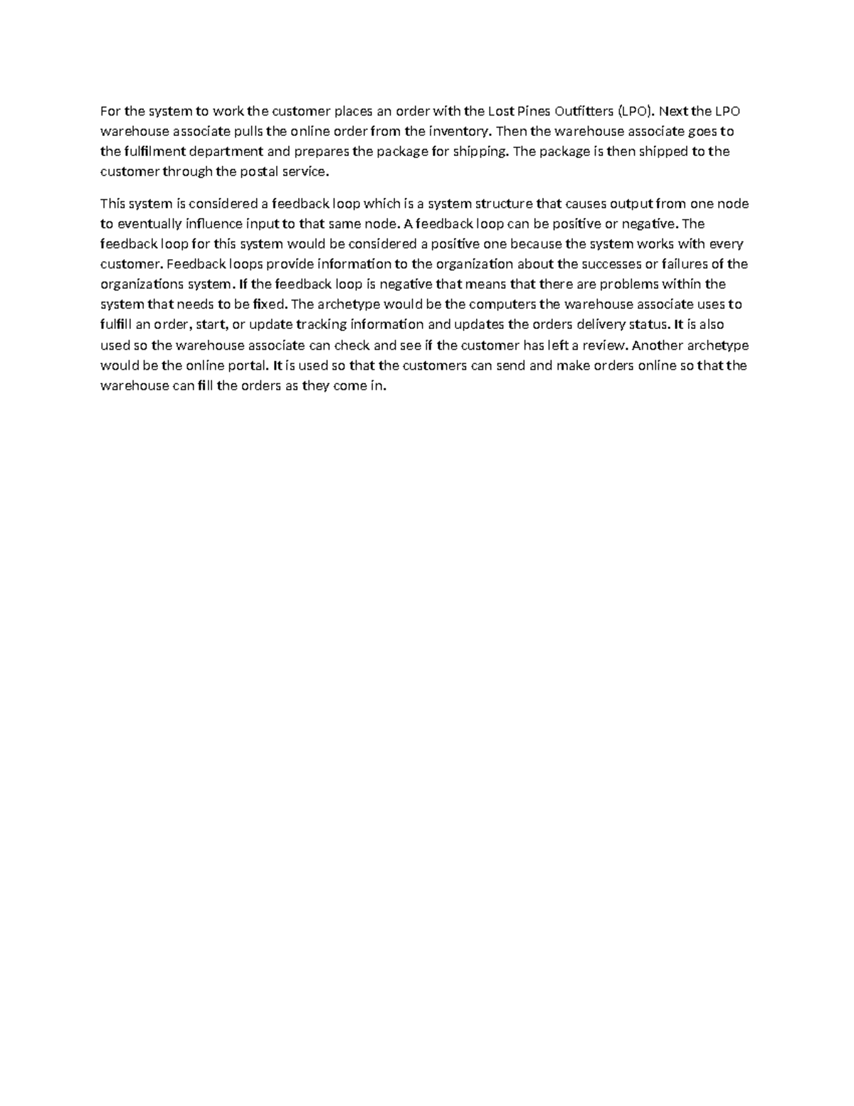 Mod 6 IT Summary: Understanding Feedback Loops in Order Fulfillment ...