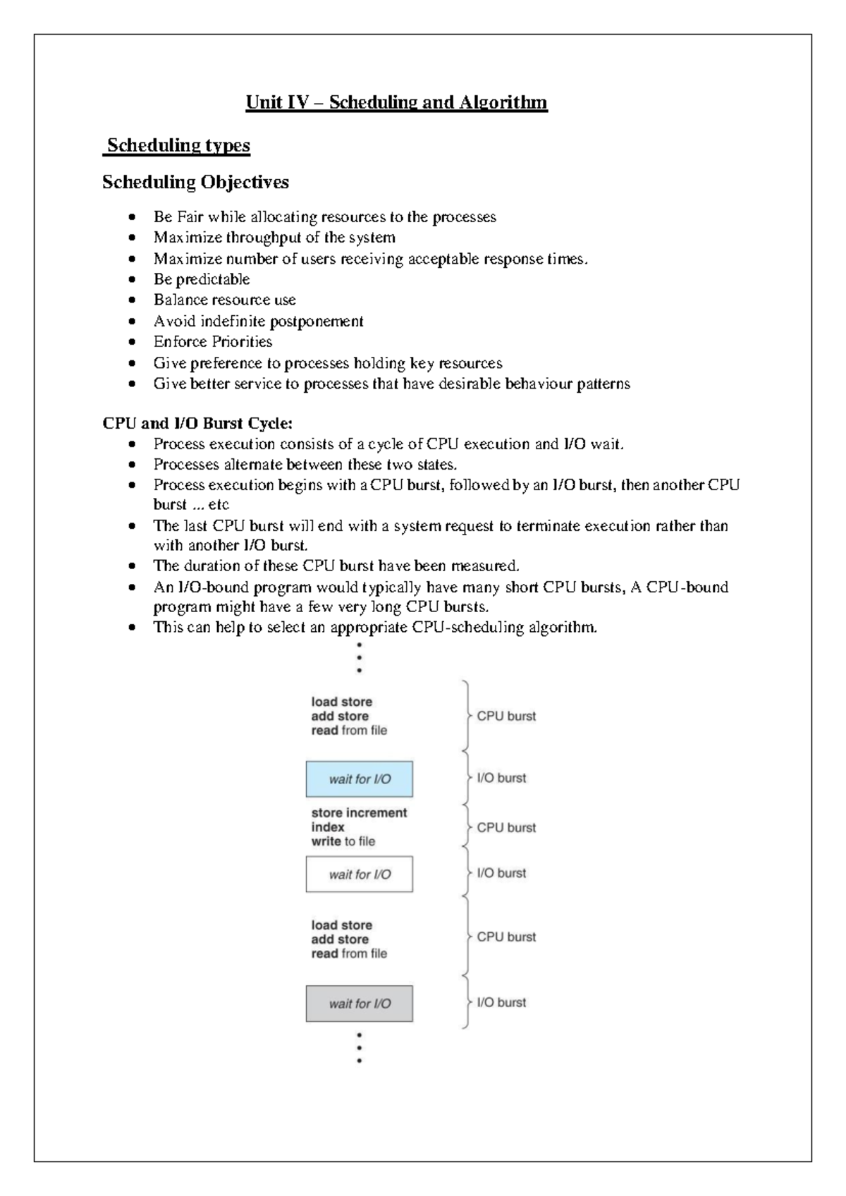 Unit IV: Scheduling Algorithms and Resource Allocation Strategies - Studocu