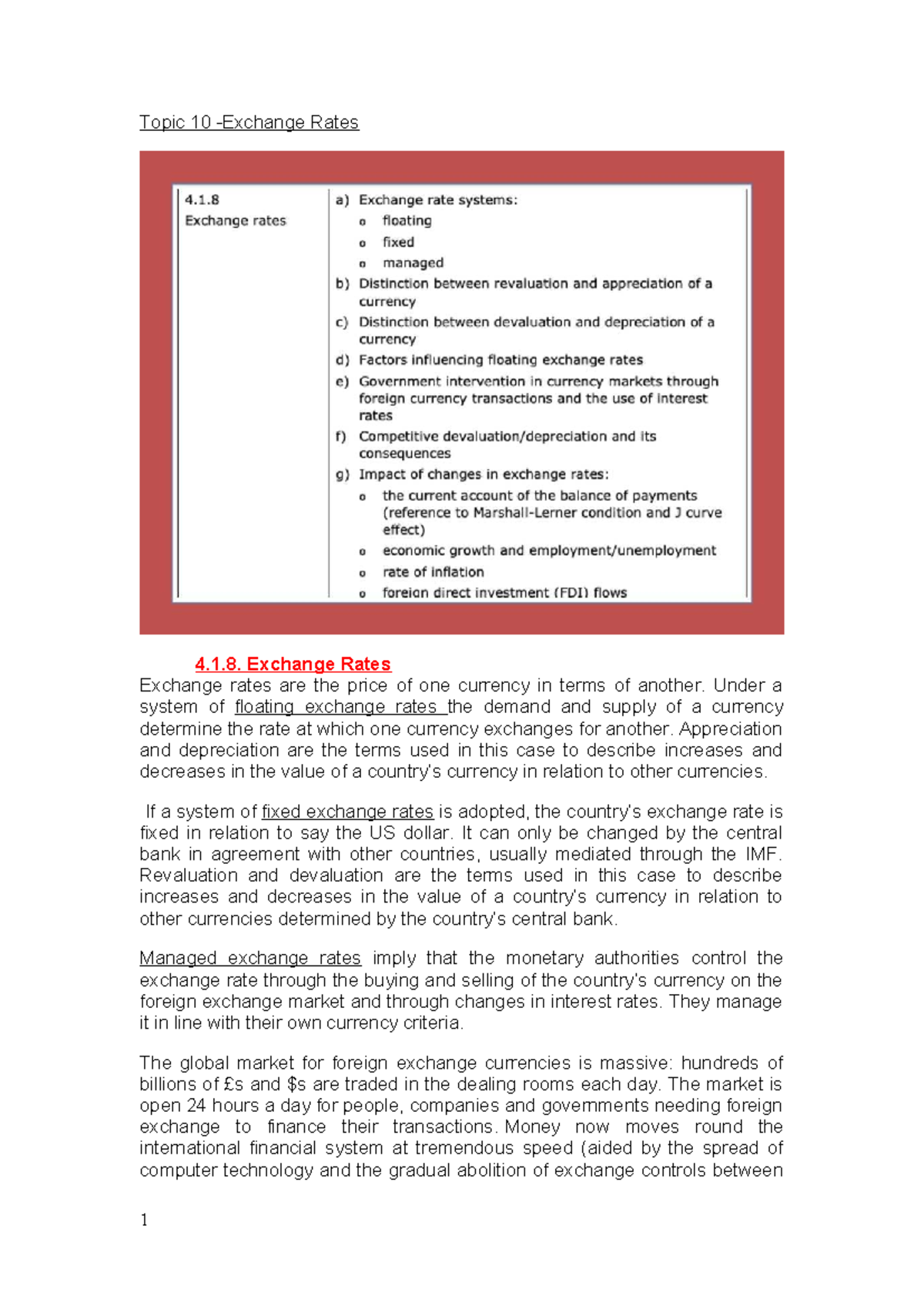 Topic 10: Exchange Rates - Understanding Currency Valuation and Impact ...