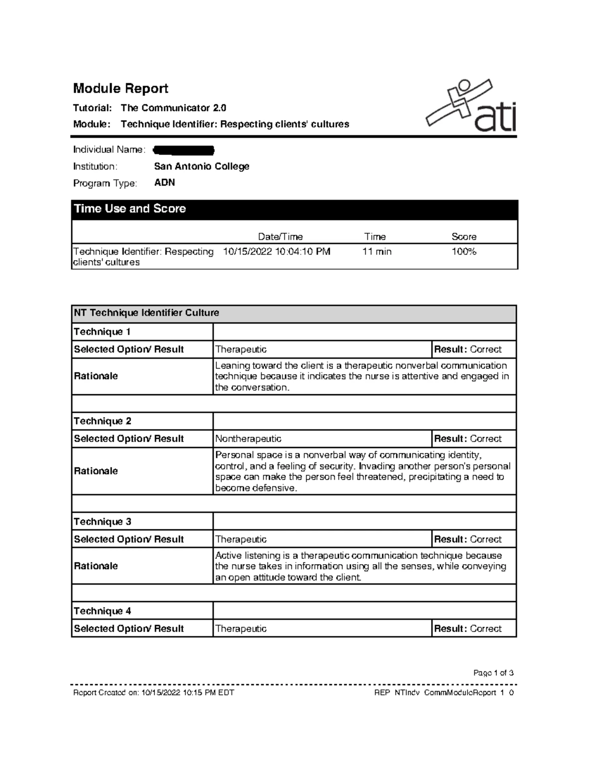 ATI Health Assess. Shirley Williamson. Bronchitis - Module Report ...