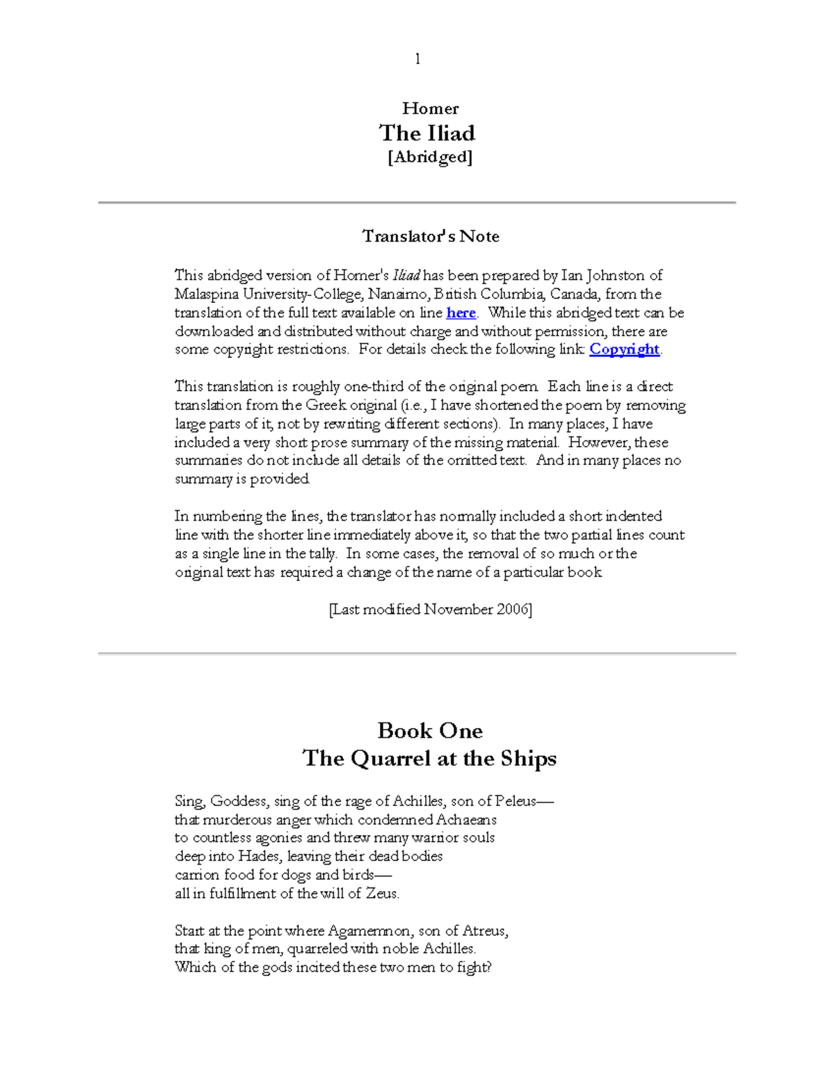 Venkat Potula - Iliad Text (Books 1 6 8 9 18 19 22 24) - Homer The ...