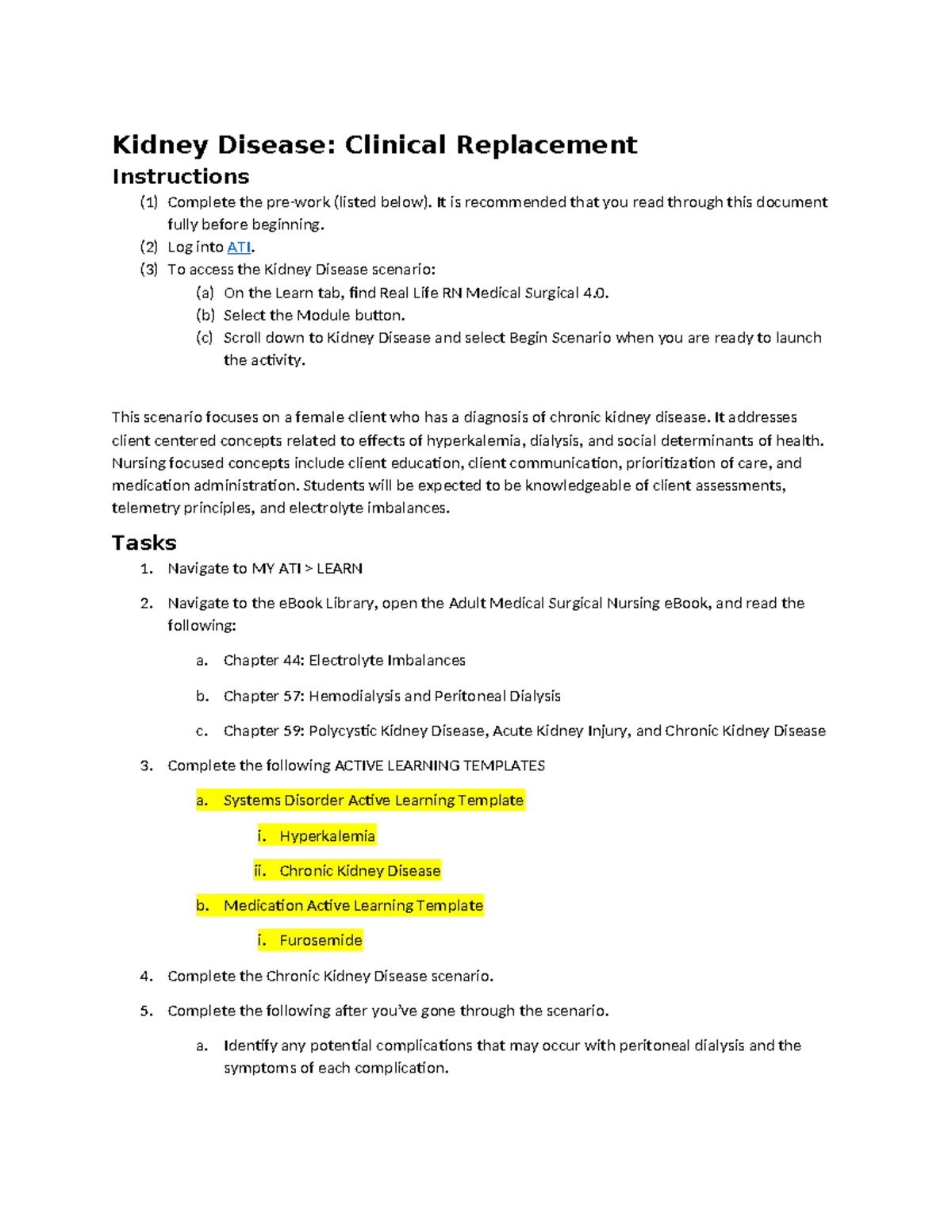 Kidney Disease: Chronic Management & Nursing Care Strategies - Studocu