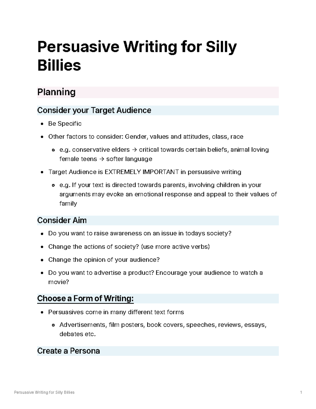 Persuasive Writing Techniques for Effective Communication - Studocu