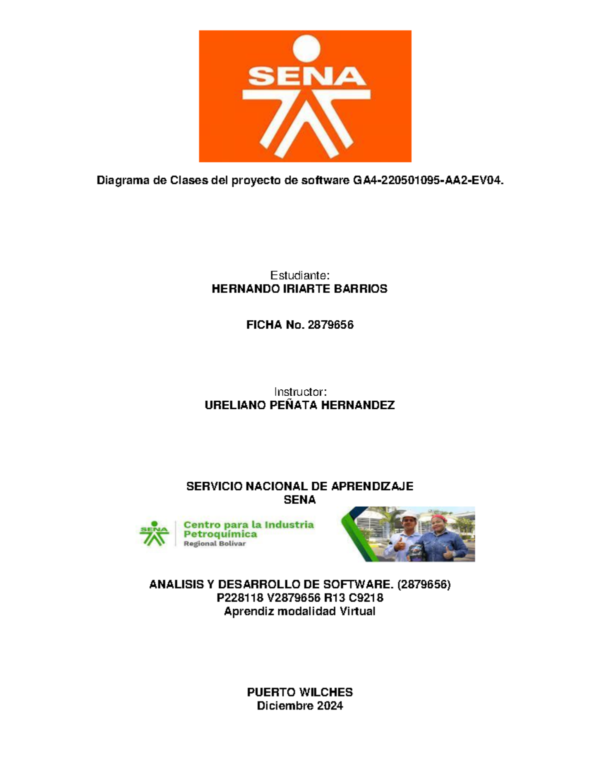 Diagrama de Clases del proyecto de software GA4-220501095-AA2-EV04 - Estudiante: HERNANDO ...