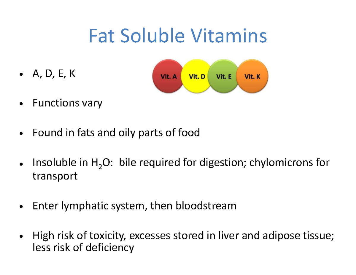 Fat-Soluble Vitamins: Detailed Insights on A, D, E, & K Functions - Studocu