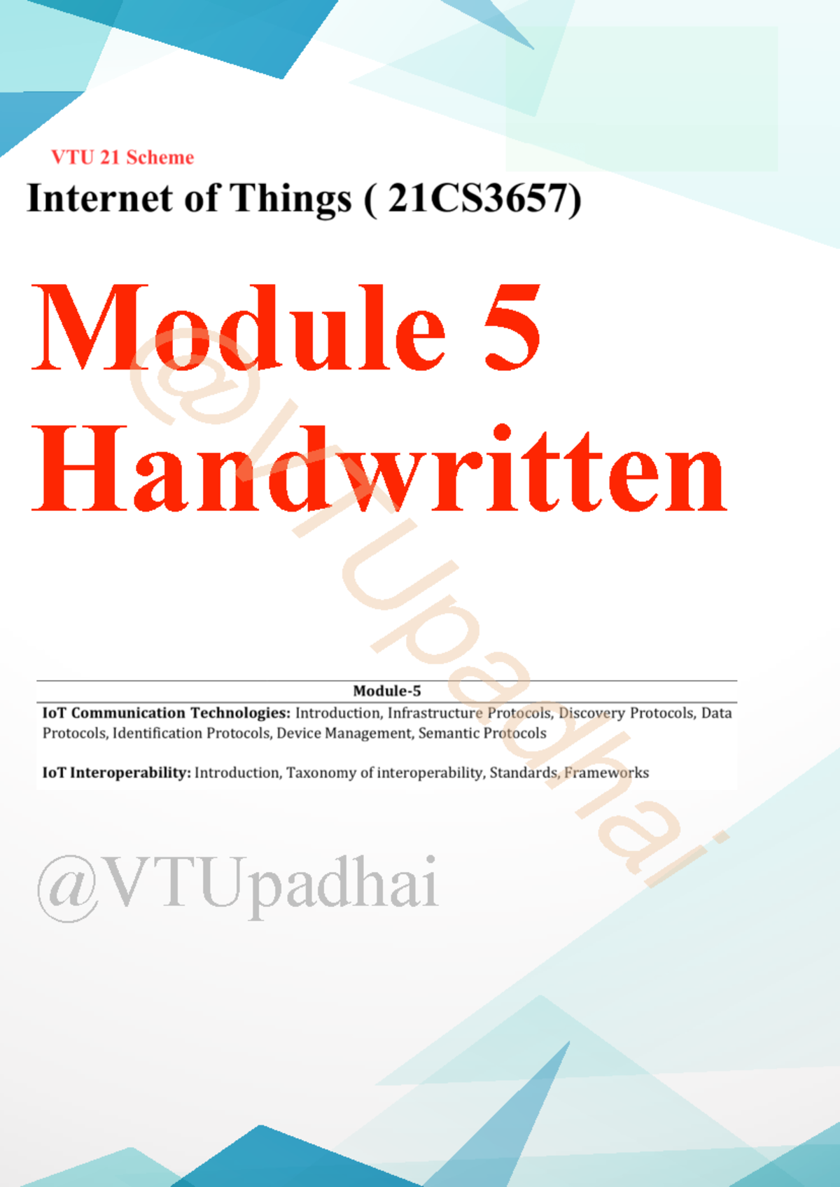 IoT Communication Technologies - Module 5 Notes - Studocu