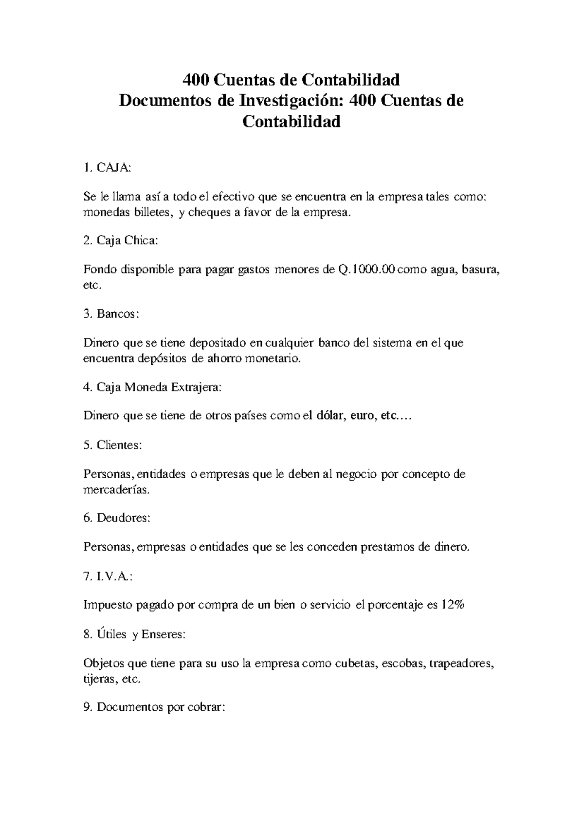 Clasificación de Cuentas para el Estado de Resultados - Contabilidad I - Studocu