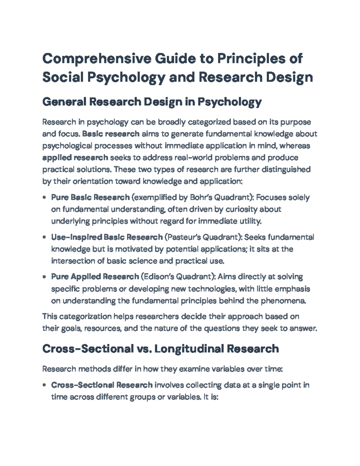 Comprehensive Guide to Social Psychology & Research Design Principles ...