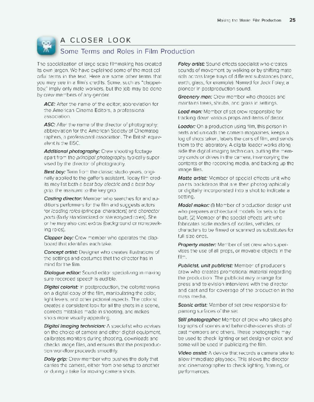 Final Exam Study Guide: Film Production 25 - Key Terms & Roles - Studocu