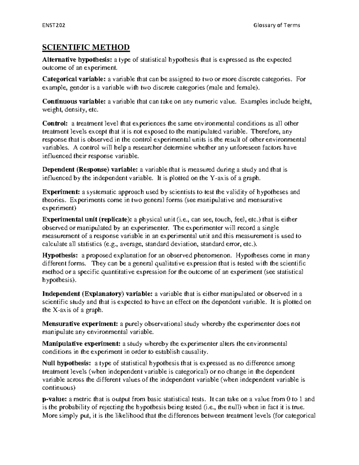 ENST202 Glossary of Environmental Terms and Concepts - SCIENTIFIC ...