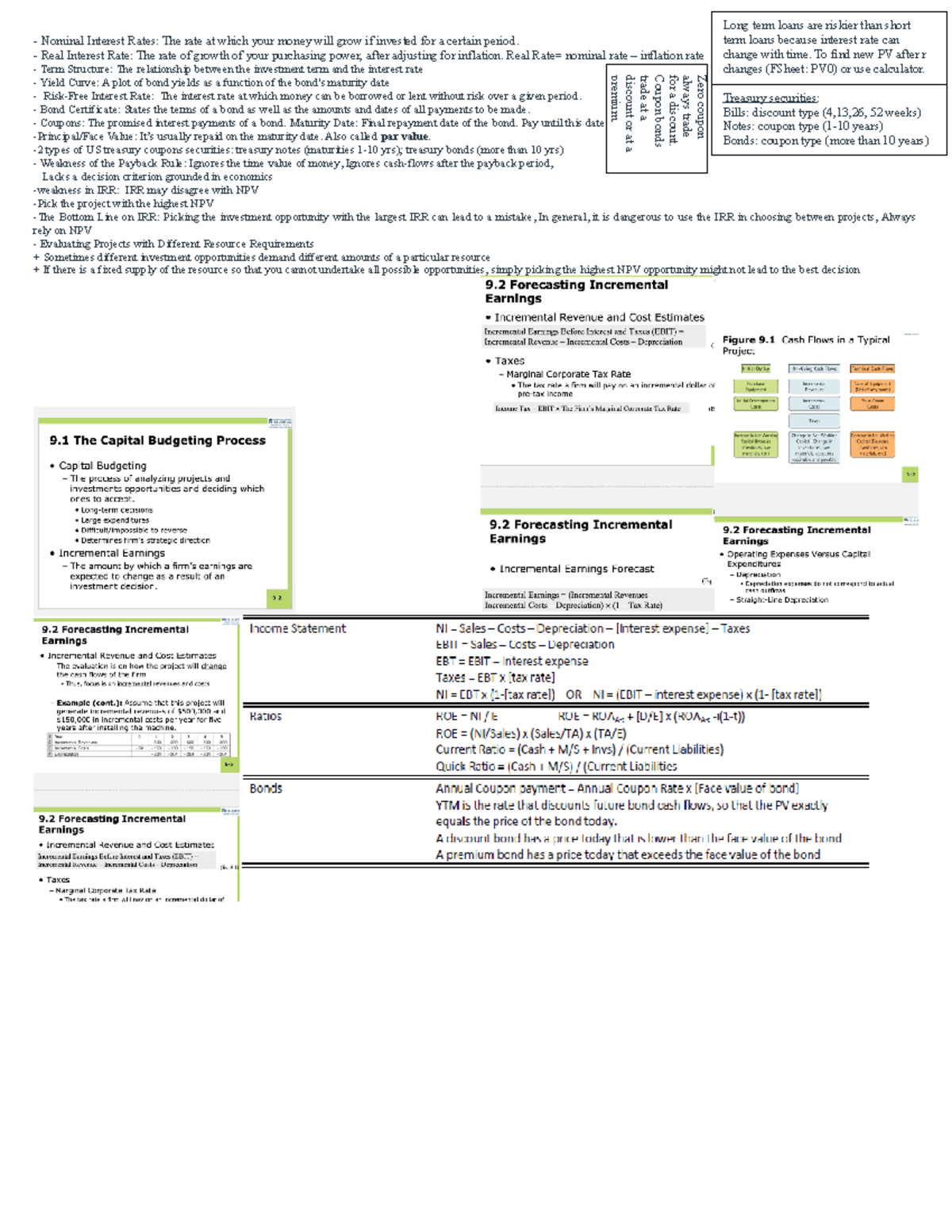 Midterm Cheat Sheet for Interest Rates and Project Evaluation - Studocu