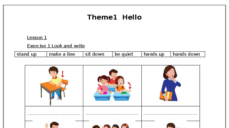 Theme 1 Hello - Smart Start 3 Lesson Exercises and Activities - Studocu