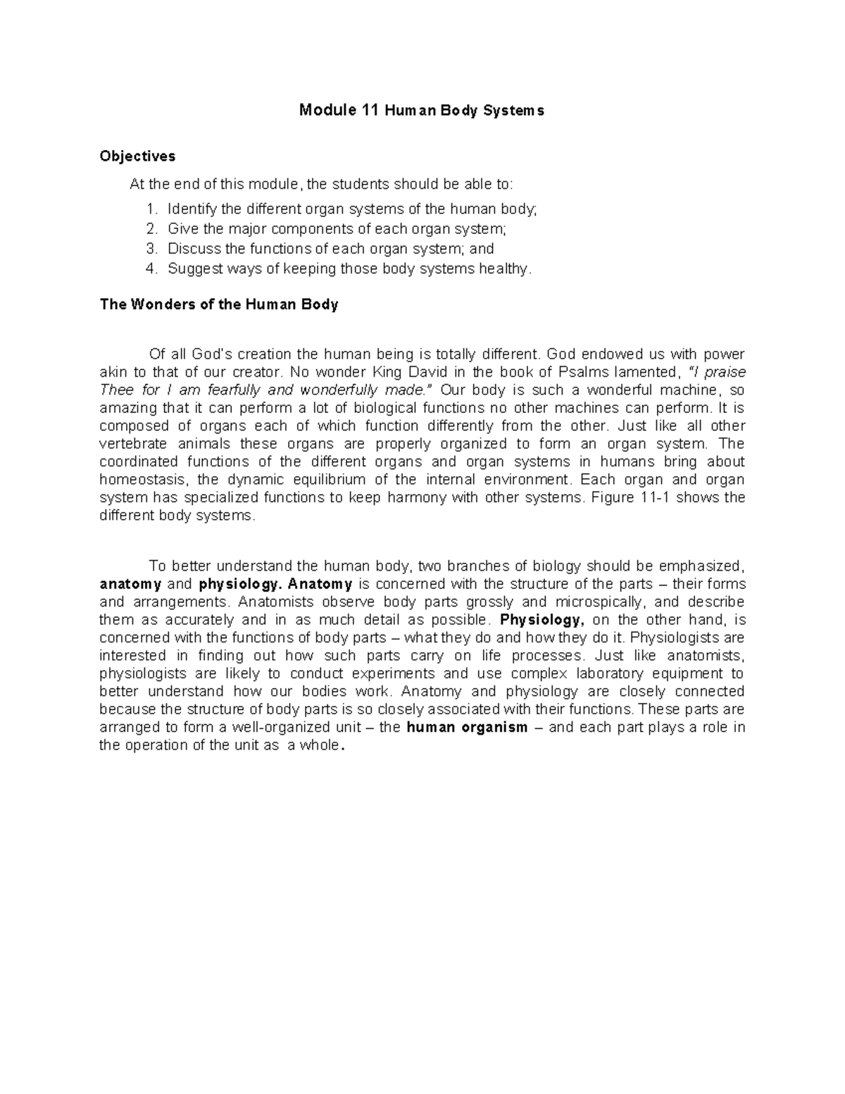 Module 11: Human Body Systems - Overview, Functions & Health Tips - Studocu