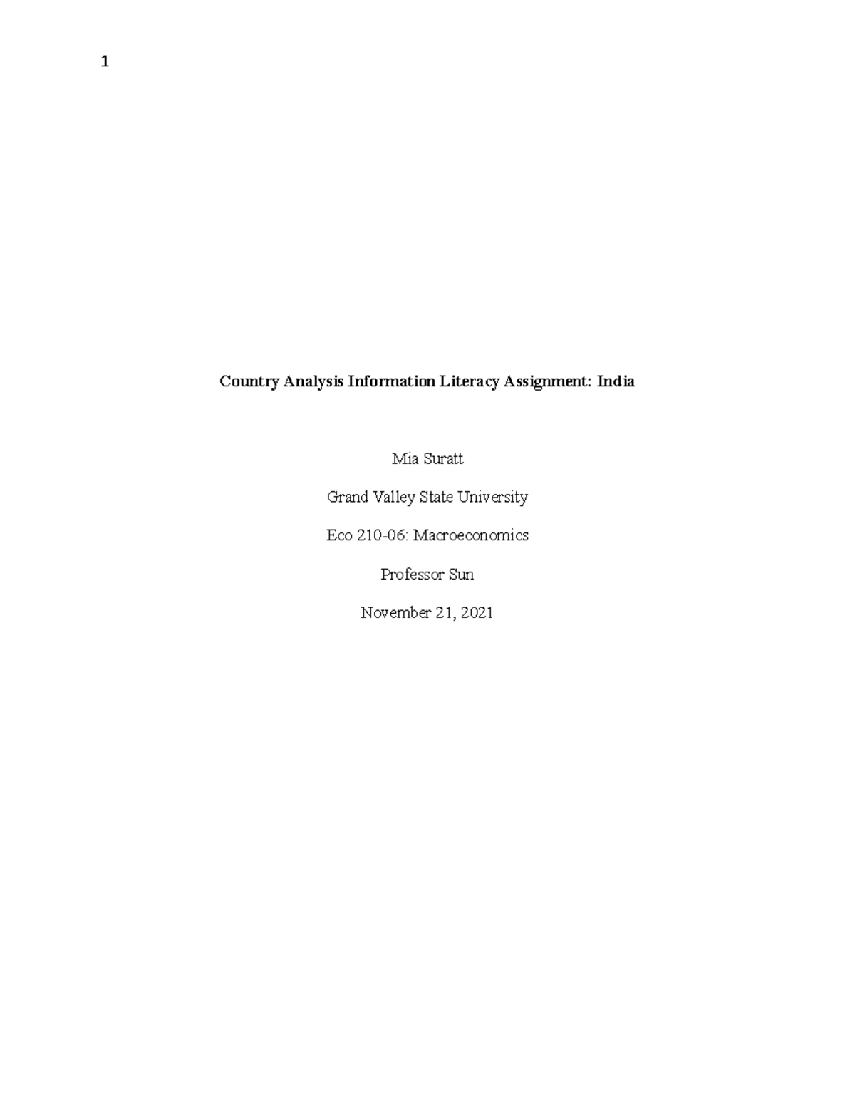 Country Analysis Information Literacy Assignment - Does the country ...