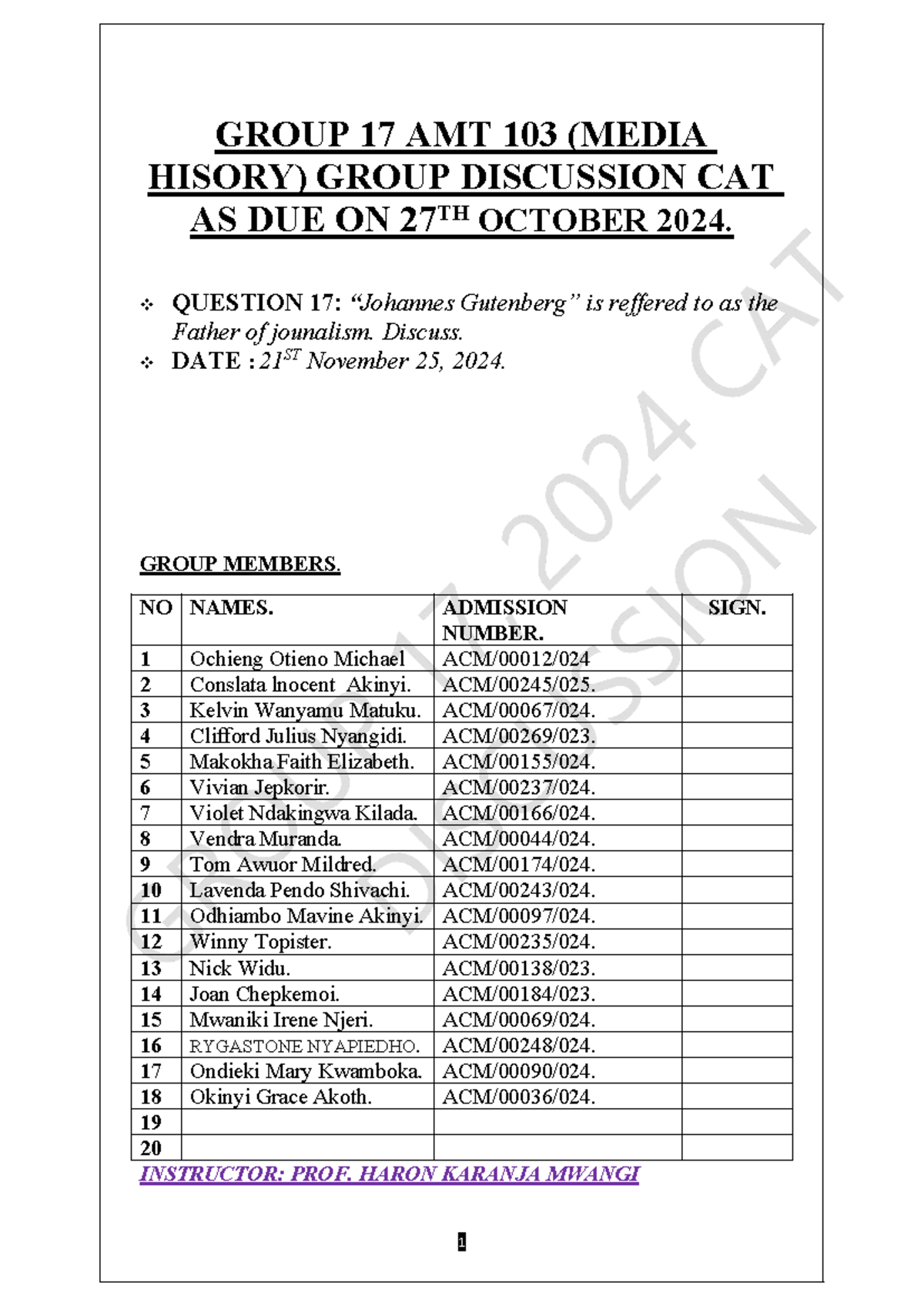AMT 103 Media History - GROUP 17 AMT 103 (MEDIA HISORY) GROUP ...