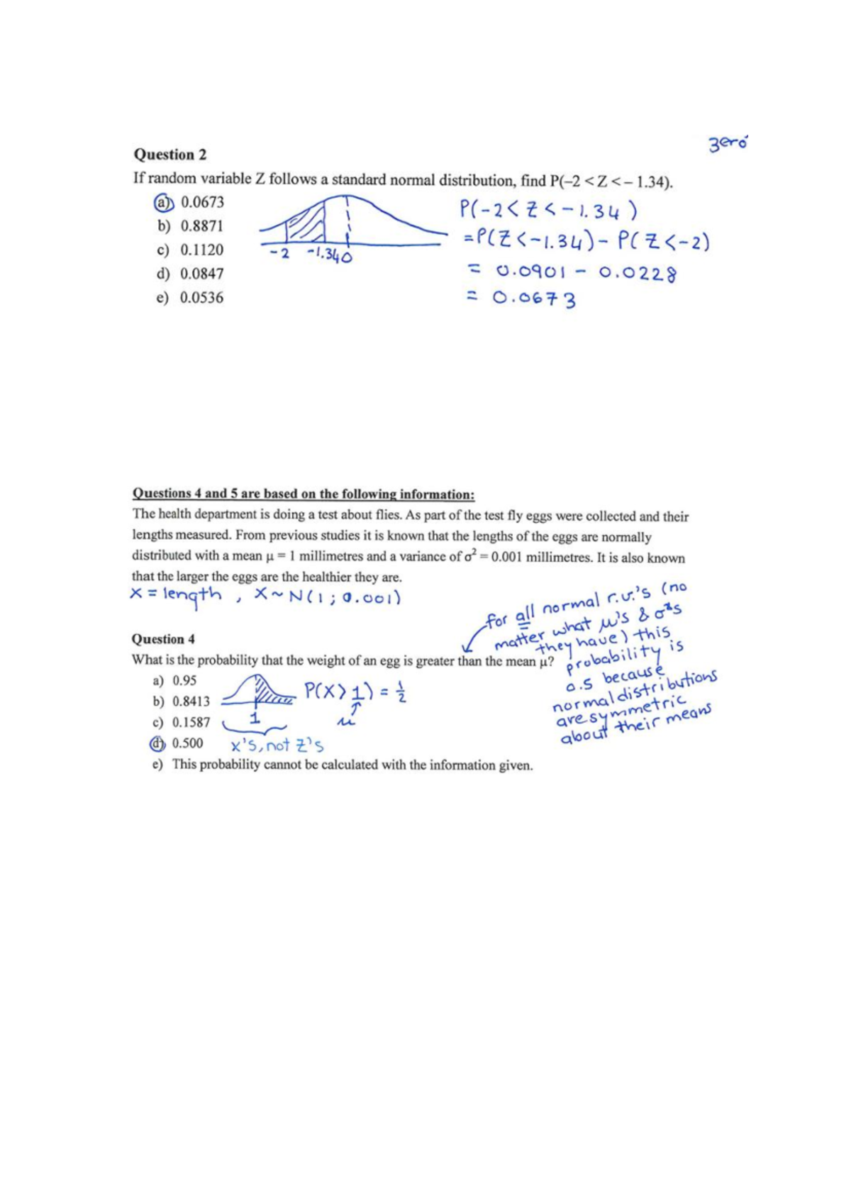 Worksheet 8 Solutions - Probability and Normal Distribution Notes - Studocu