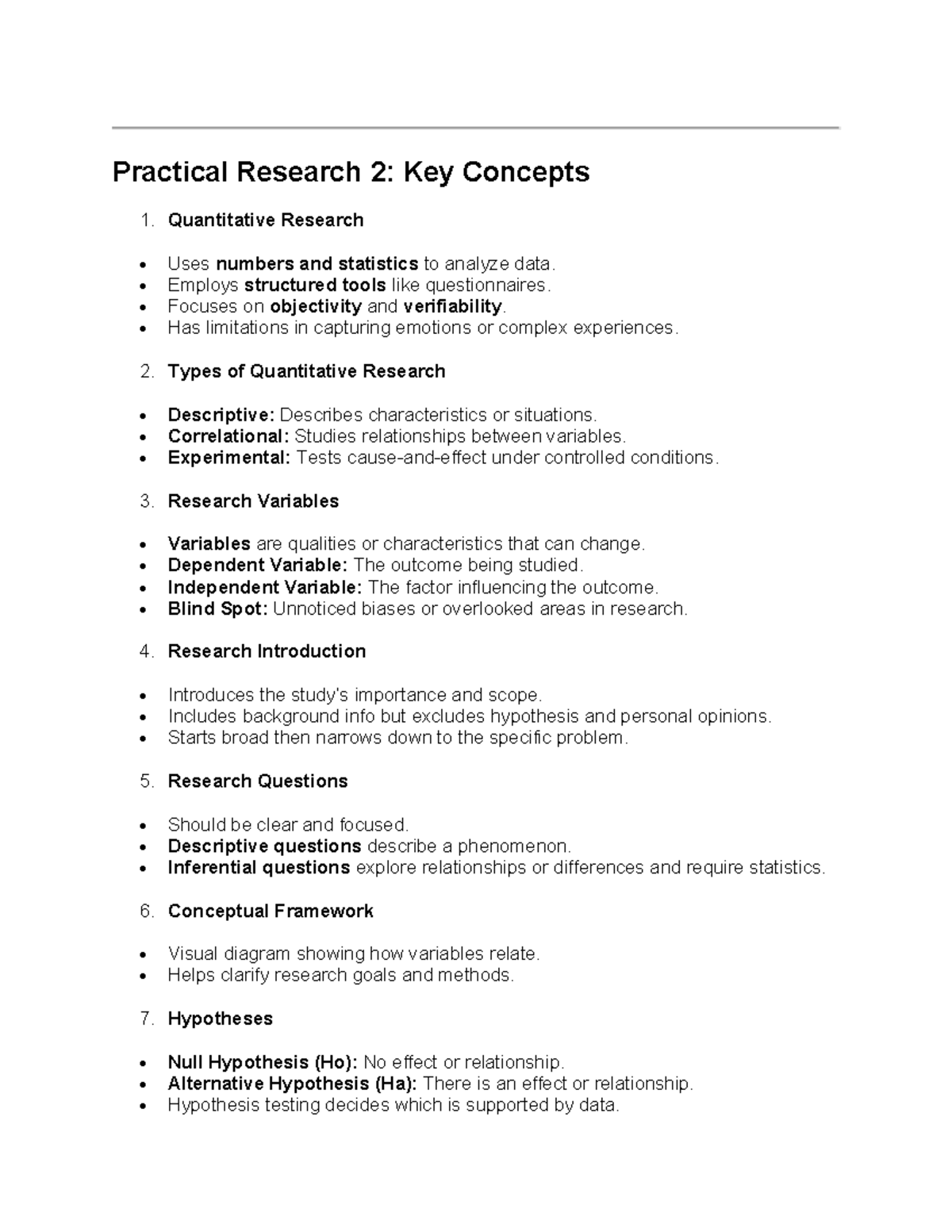 Practical Research 2: Key Concepts & Methodologies Overview - Studocu