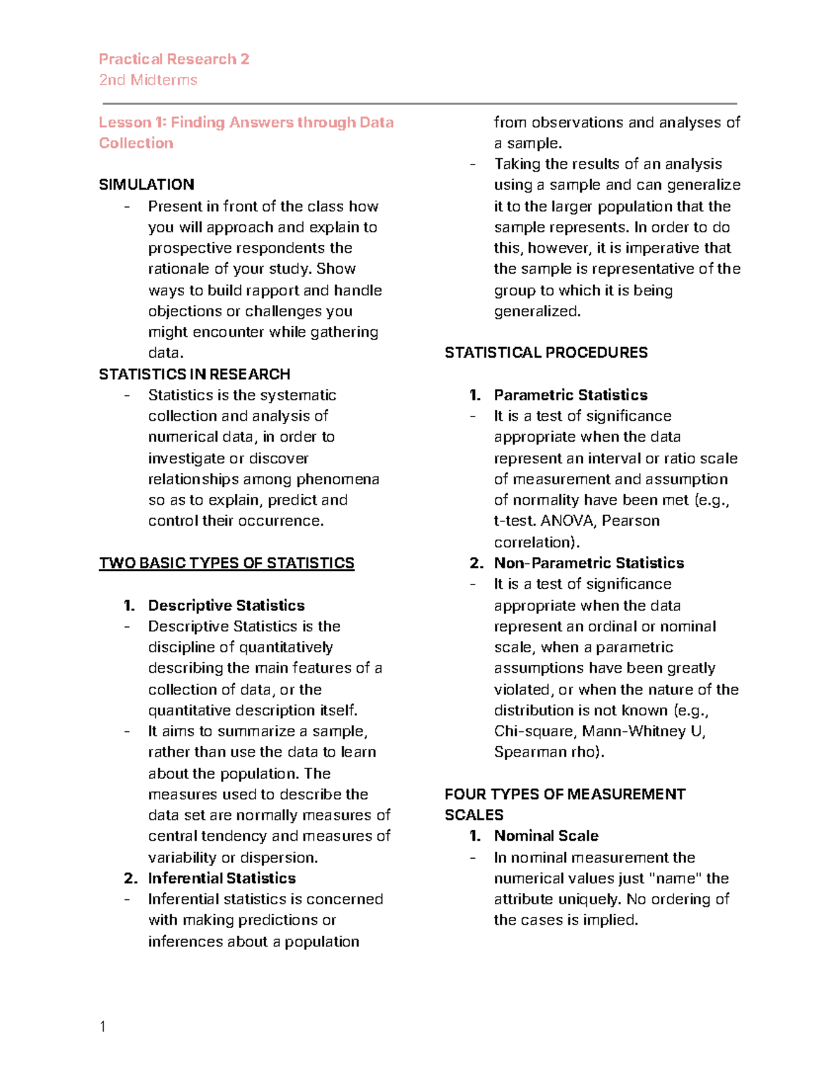 Practical Research 2: 2nd Midterms Lesson 1 - Data Collection ...
