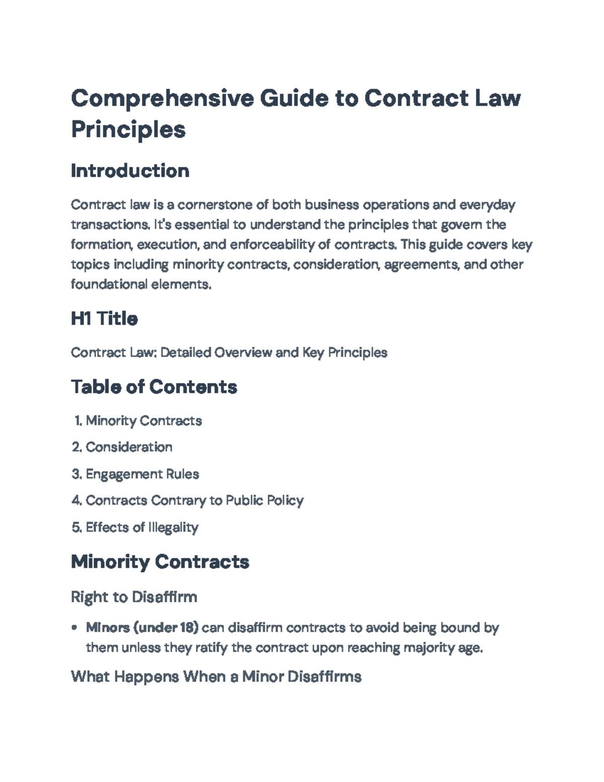 Contract Law Overview: Key Principles and Engagement Rules ...