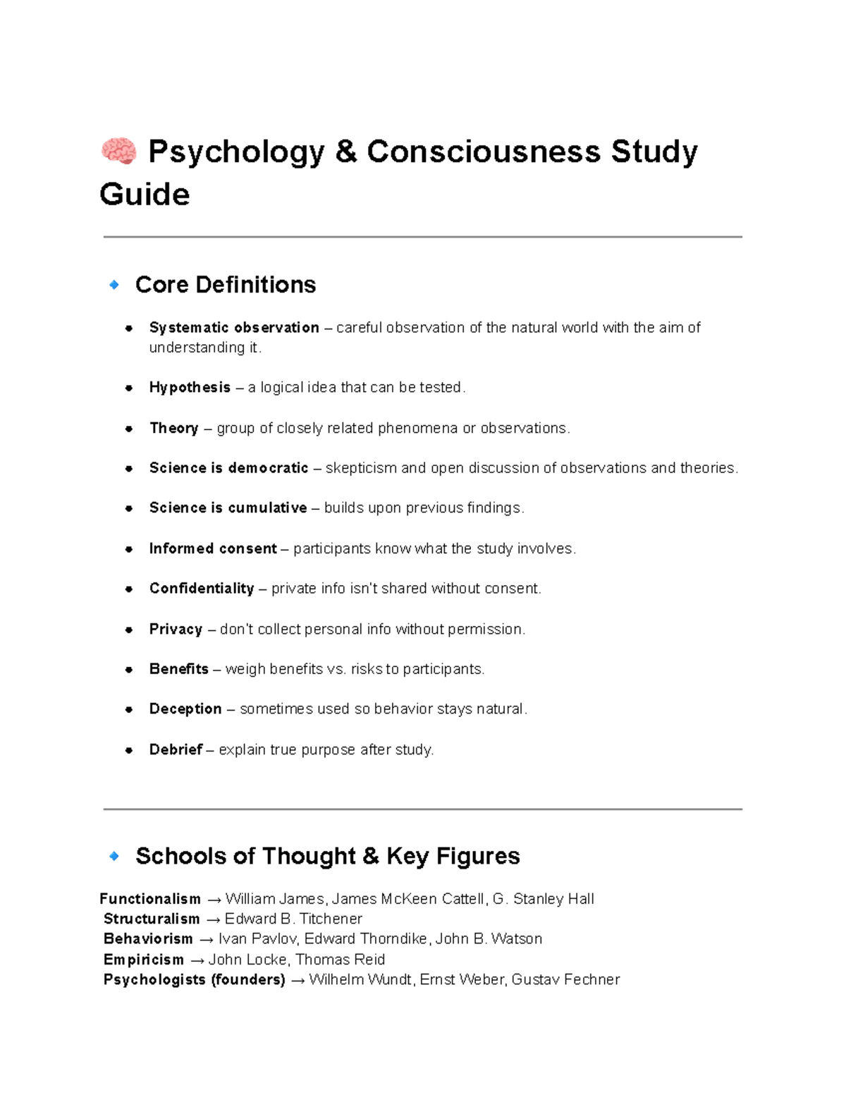 Psychology 101: Consciousness Study Guide - Key Concepts & Theories ...