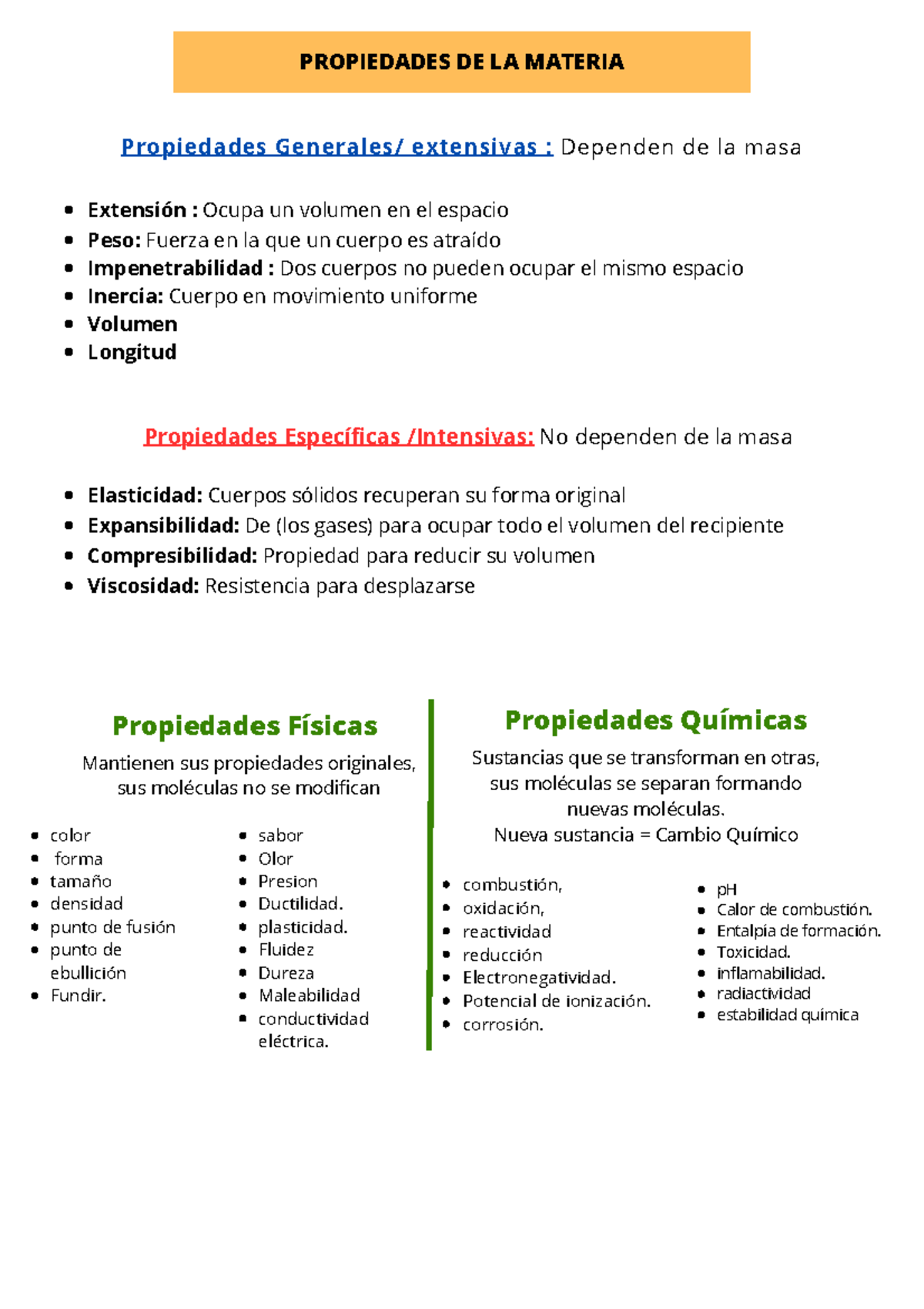 Propiedades de la Materia - PROPIEDADES DE LA MATERIA Extensión : Ocupa ...